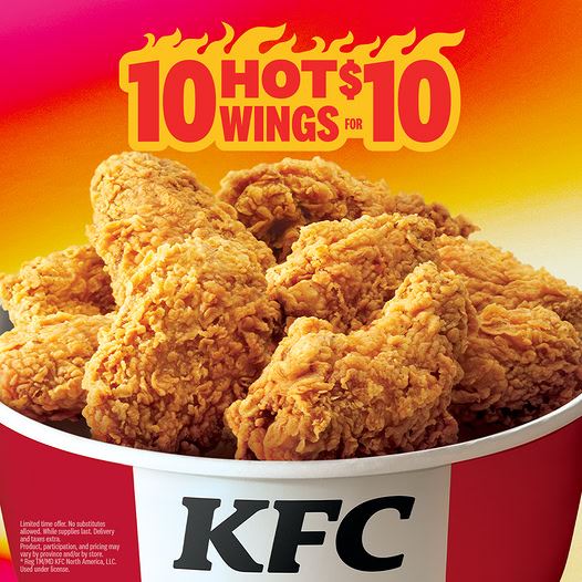 KFC Canada 10 Hot Wings for $10 June 2026 Deal | DealDeal.ca