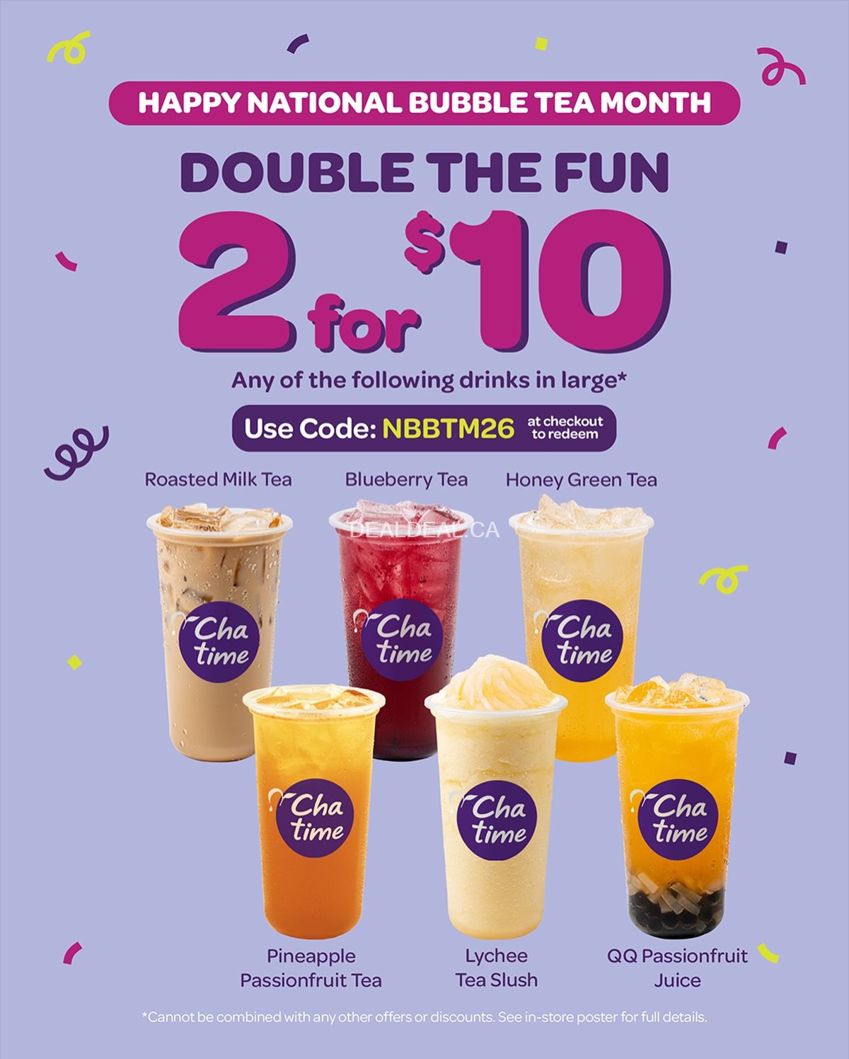 Chatime Canada 2 for $10 Bubble Tea Deal | April–May 2026 | DealDeal.ca ...
