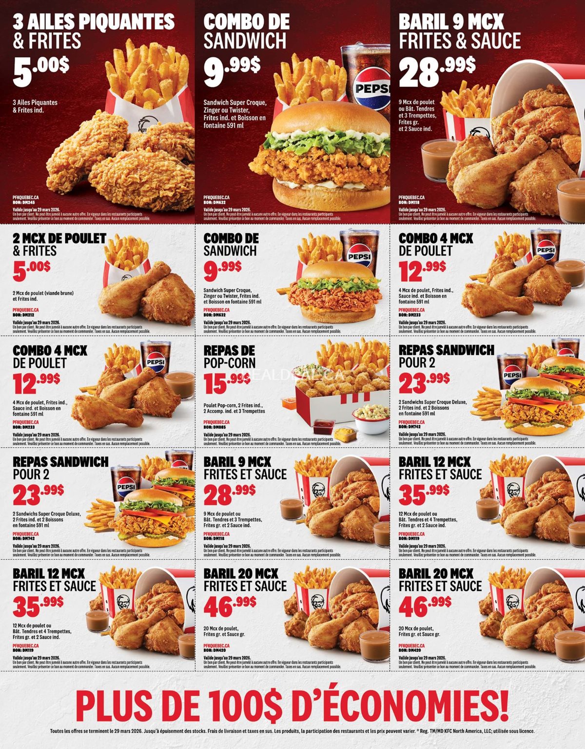 KFC Quebec Coupons, Flyers & Deals 2026 – Expires March | DealDeal.ca