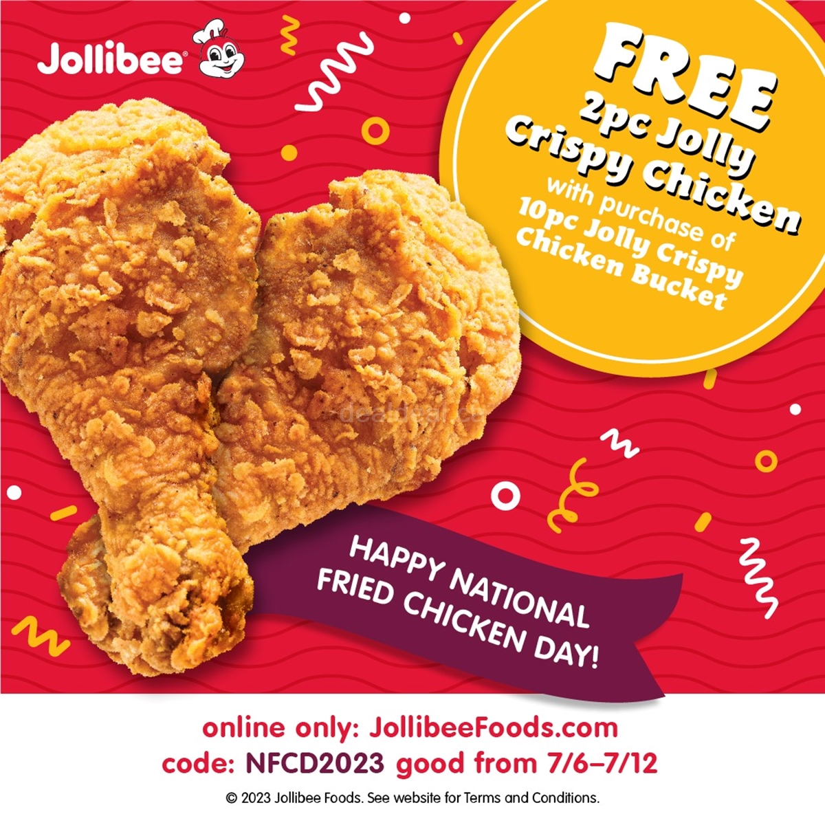 Free 2 Pc Jolly Crispy Chicken with purchase of 10pc jolly crispy ...